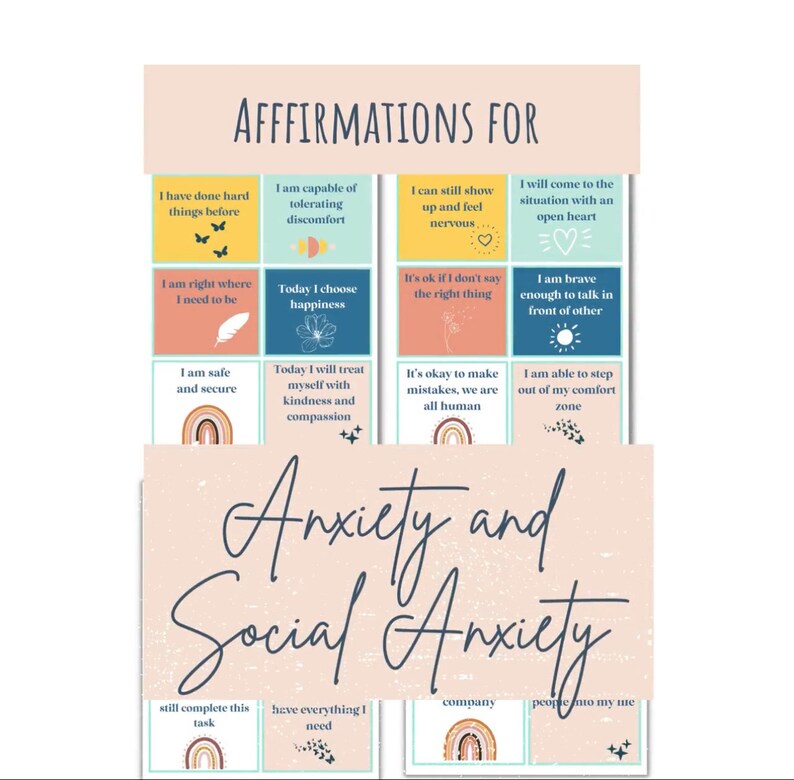 Social Anxiety and Affirmations - Etsy