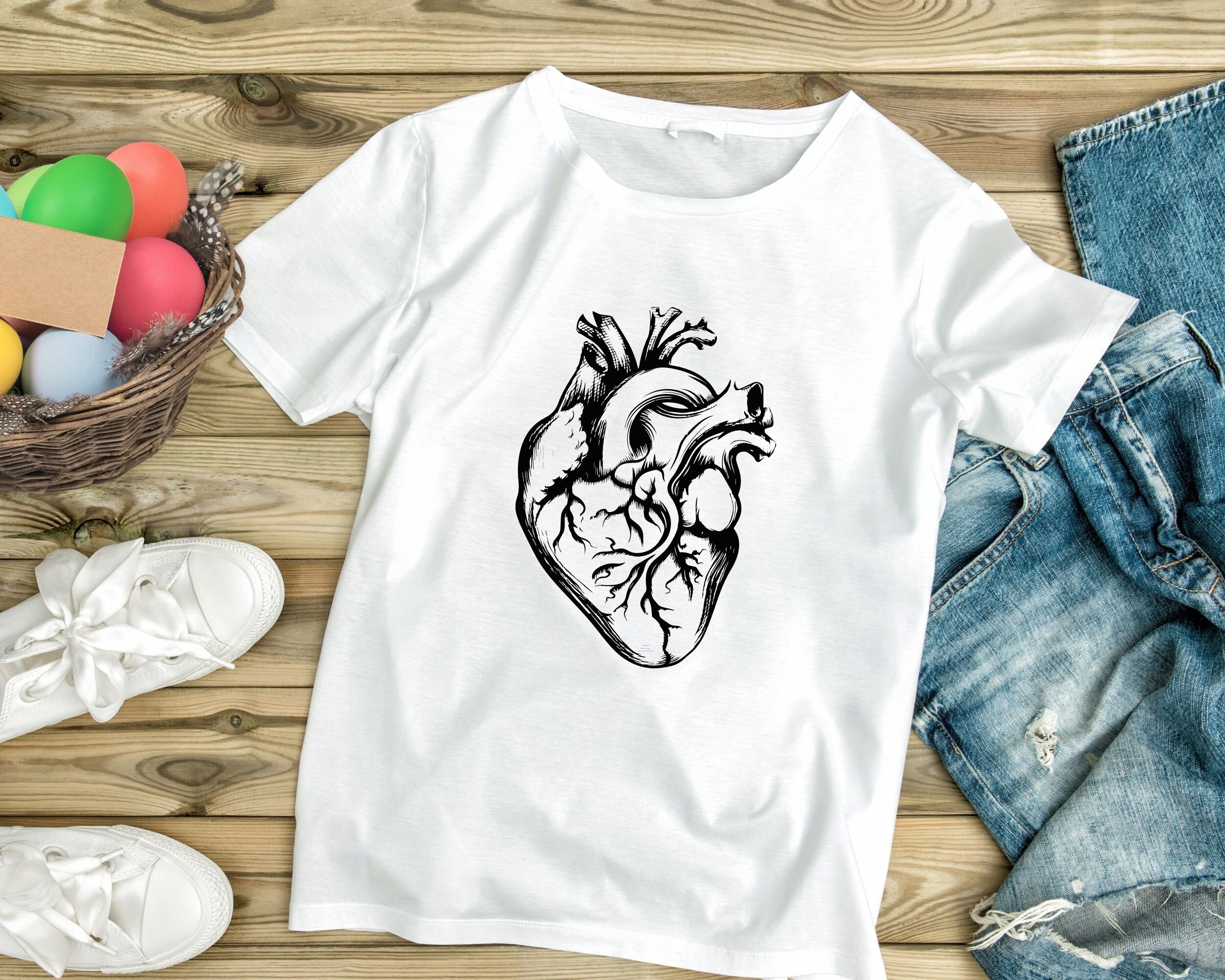 Anatomical Heart Svg Bundle, Flower Heart Svg, Human Heart Svg, Anatomy ...