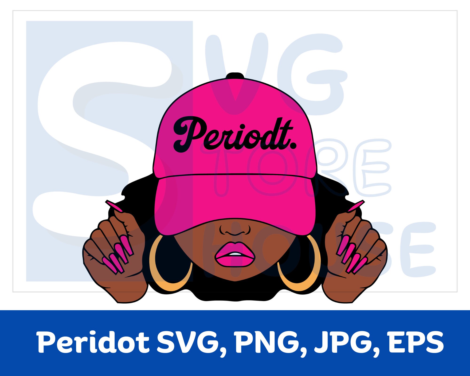 Periodt Woman Cap Svg, Black Woman Png, Afro Woman Png, Black Girl ...