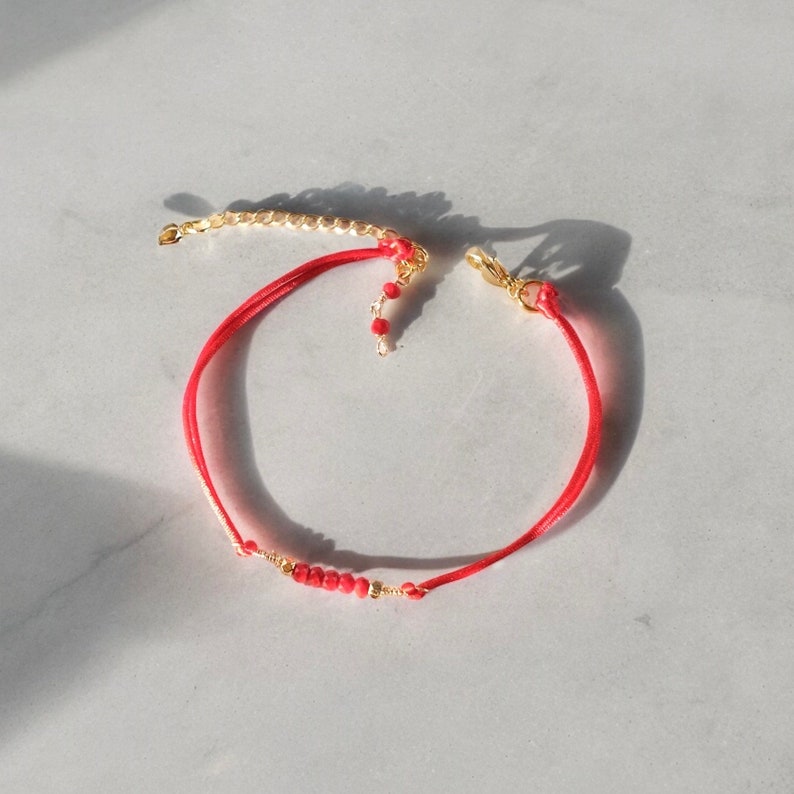 Red String Bracelet for Women Dainty Bracelet With Gold Plated ...