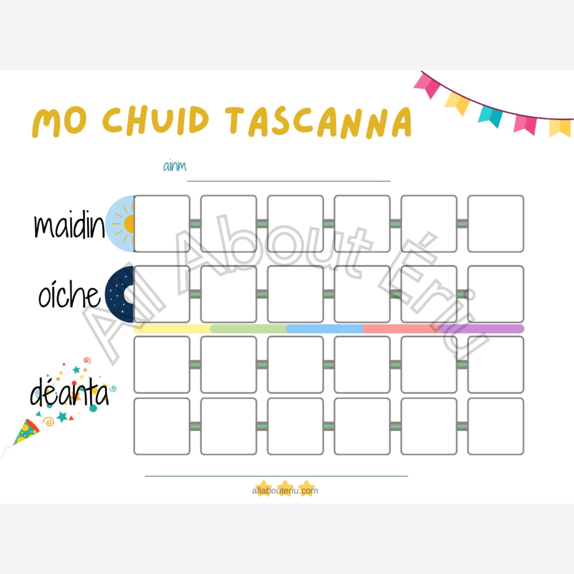 Irish Language Task Chart - 48 Tasks for Kids & Adults - Printable ...