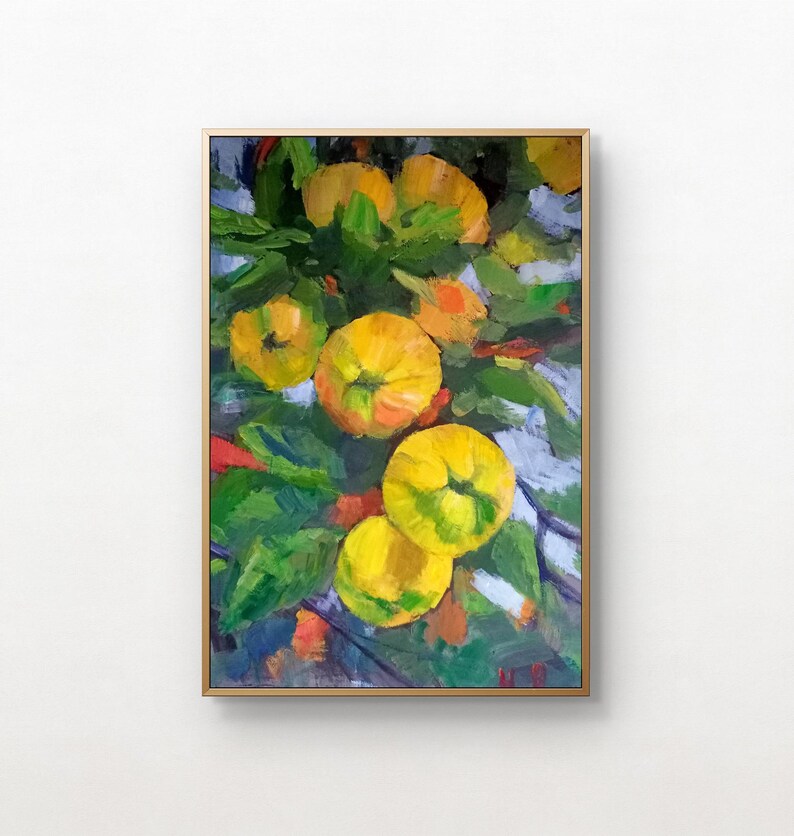 Original Quince Oil Painting: Autumn Fruit Tree Landscape - Etsy