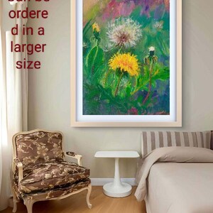Small Painting Nature Spring Original Painting Dandelions Spring Yellow ...