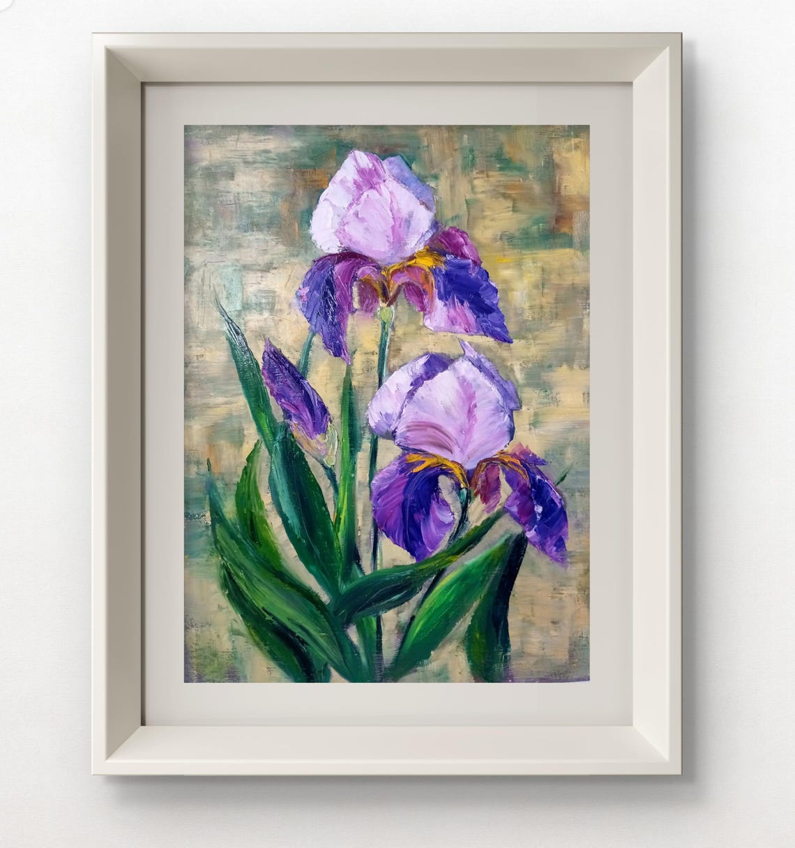 Irisesoriginal Paintingmauveflowers Art Oil Painting Irises Original ...