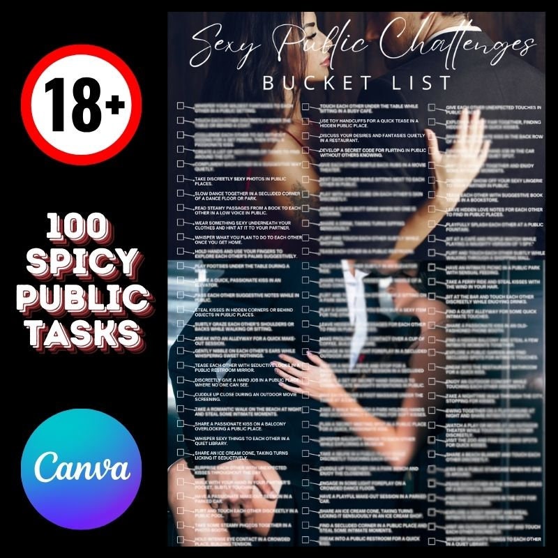 Ultimate Bucket List of Public Sexy, Naughty, Dares and Challenges: 100 Printable & Editable ...