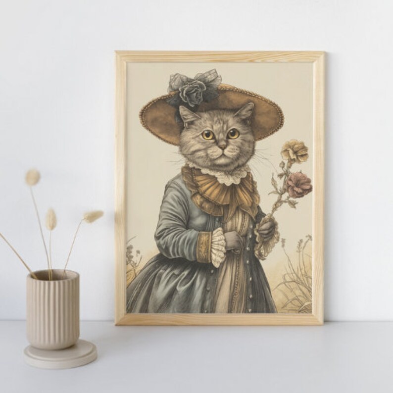 Vintage 1800s Cat Illustrations: High-quality Digital Art Collection ...