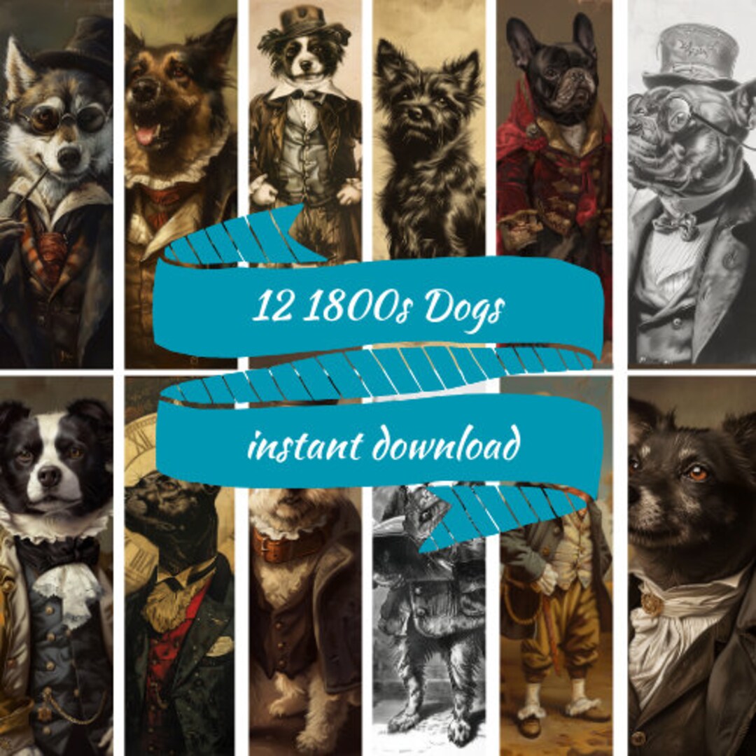 Vintage 1800s Dog Photos: High-quality Digital Collection (set of 12 ...