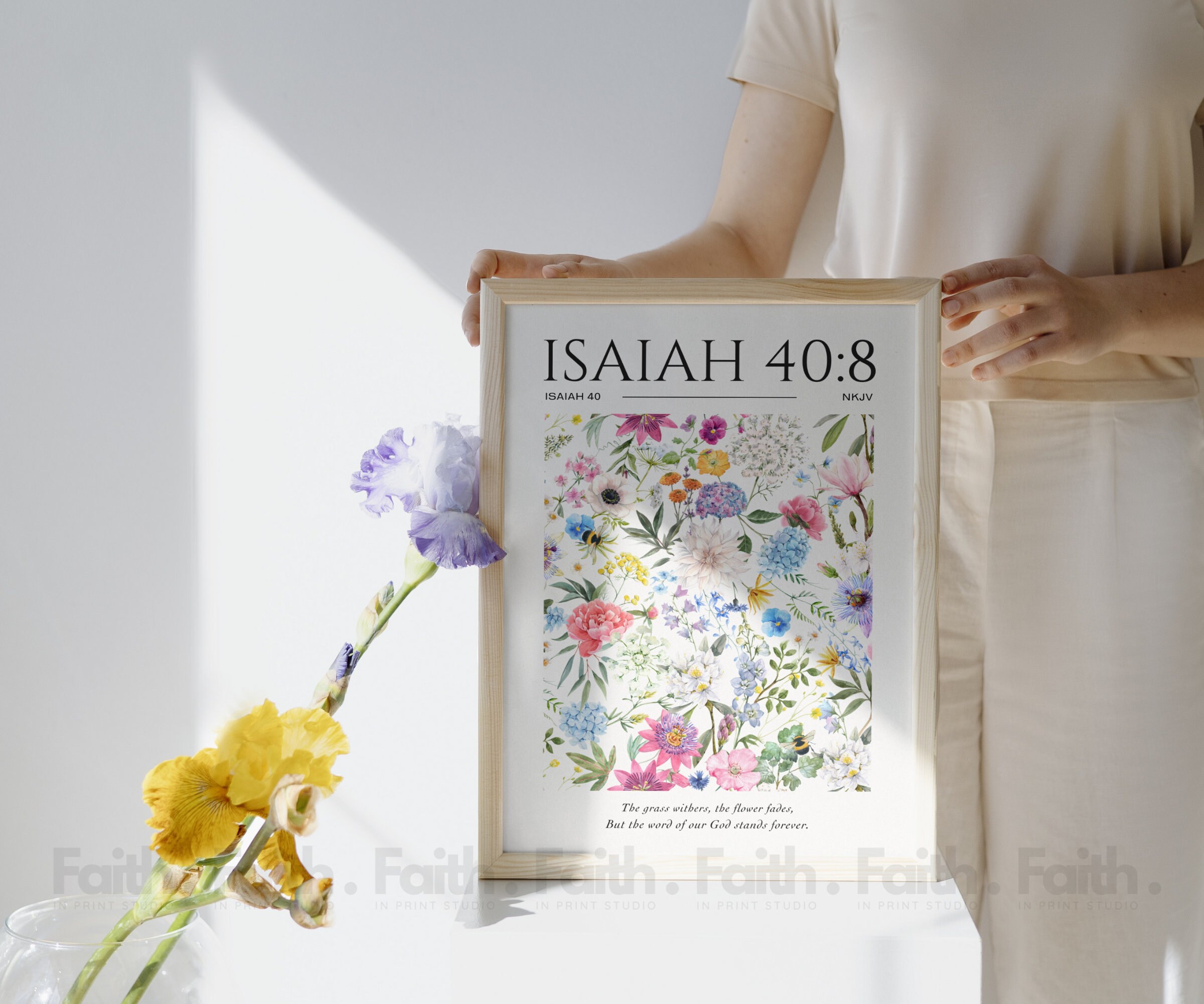 Isaiah 40:8 Floral Poster, Bible Verse, Digital Download, Modern ...
