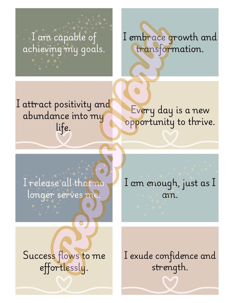 32 Printable Positive Affirmation Cards - Etsy