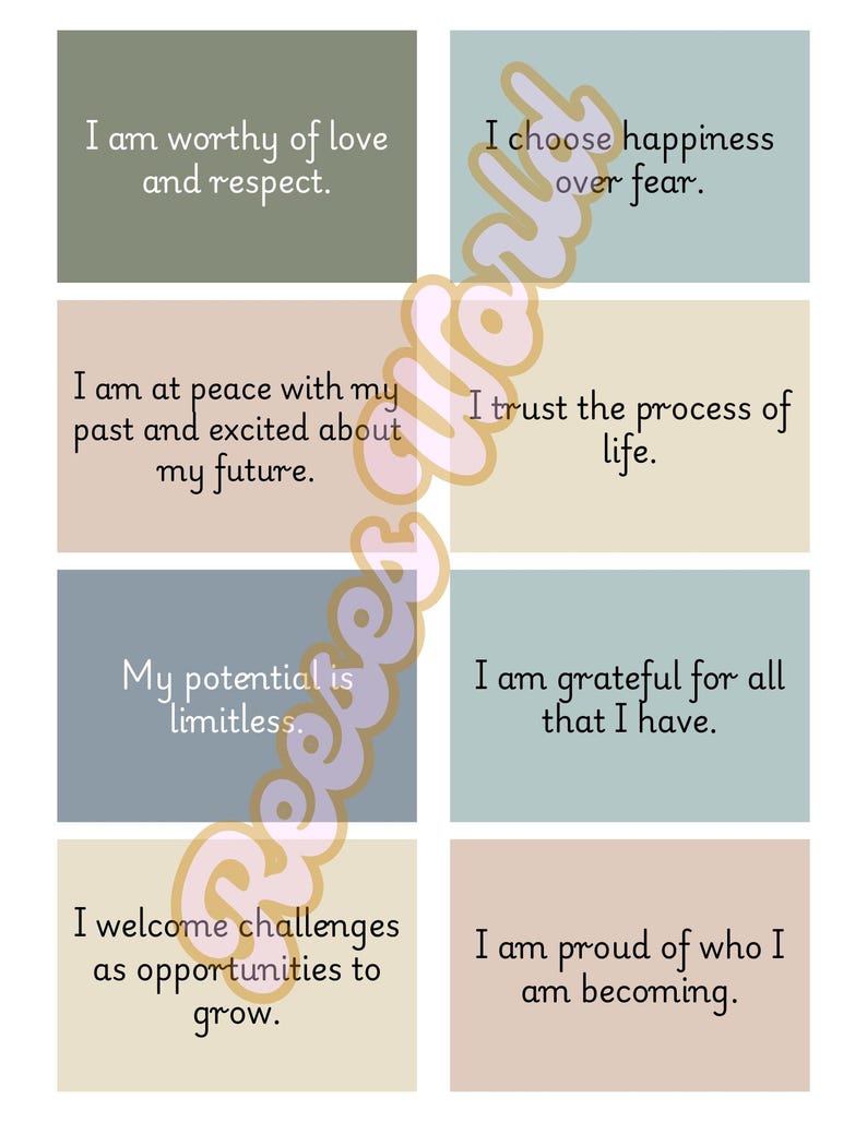 32 Printable Positive Affirmation Cards - Etsy