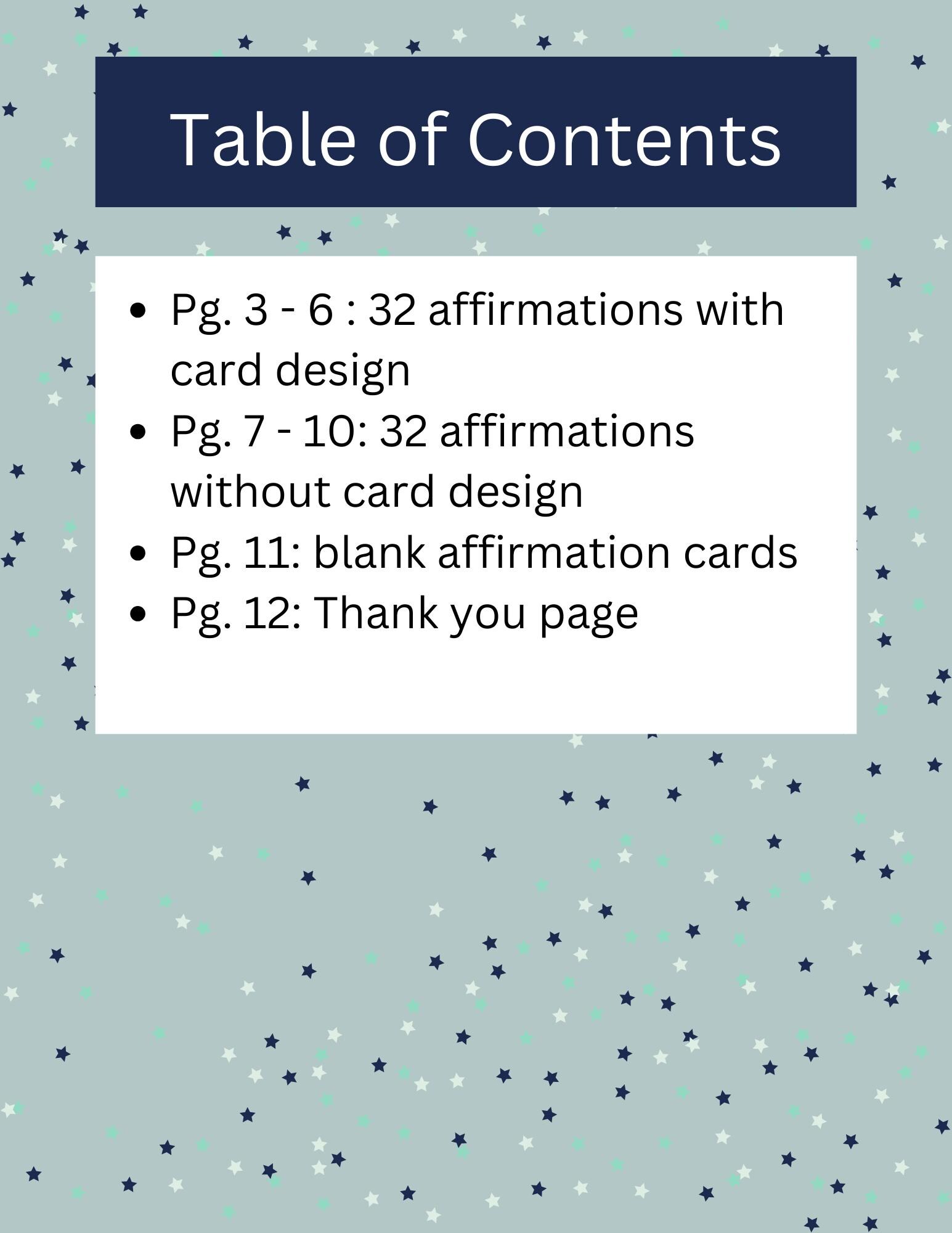 32 Printable Positive Affirmation Cards - Etsy