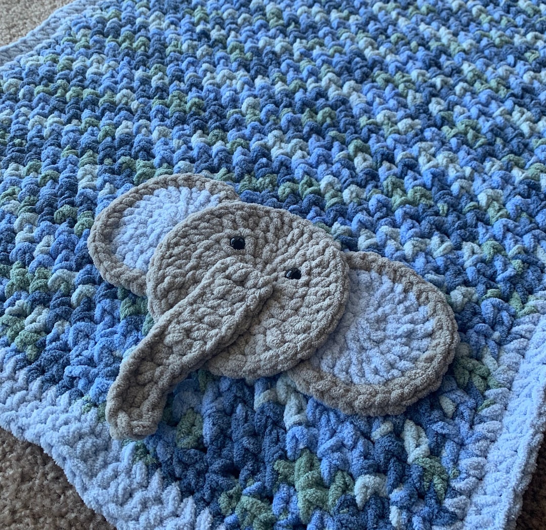 Blue Elephant Baby Blanket - Etsy