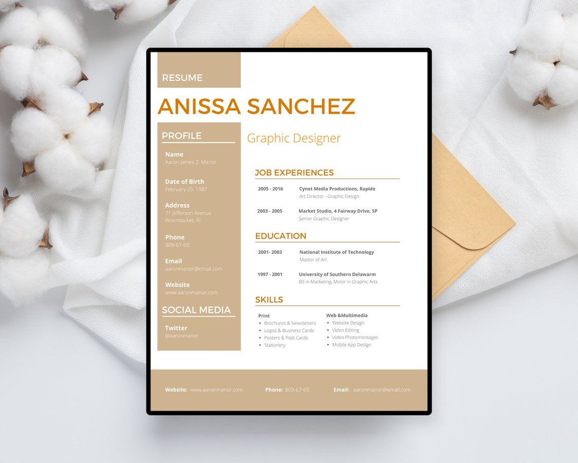 Editable Graphics Designer Resume Template With Photo, Designer Resume ...