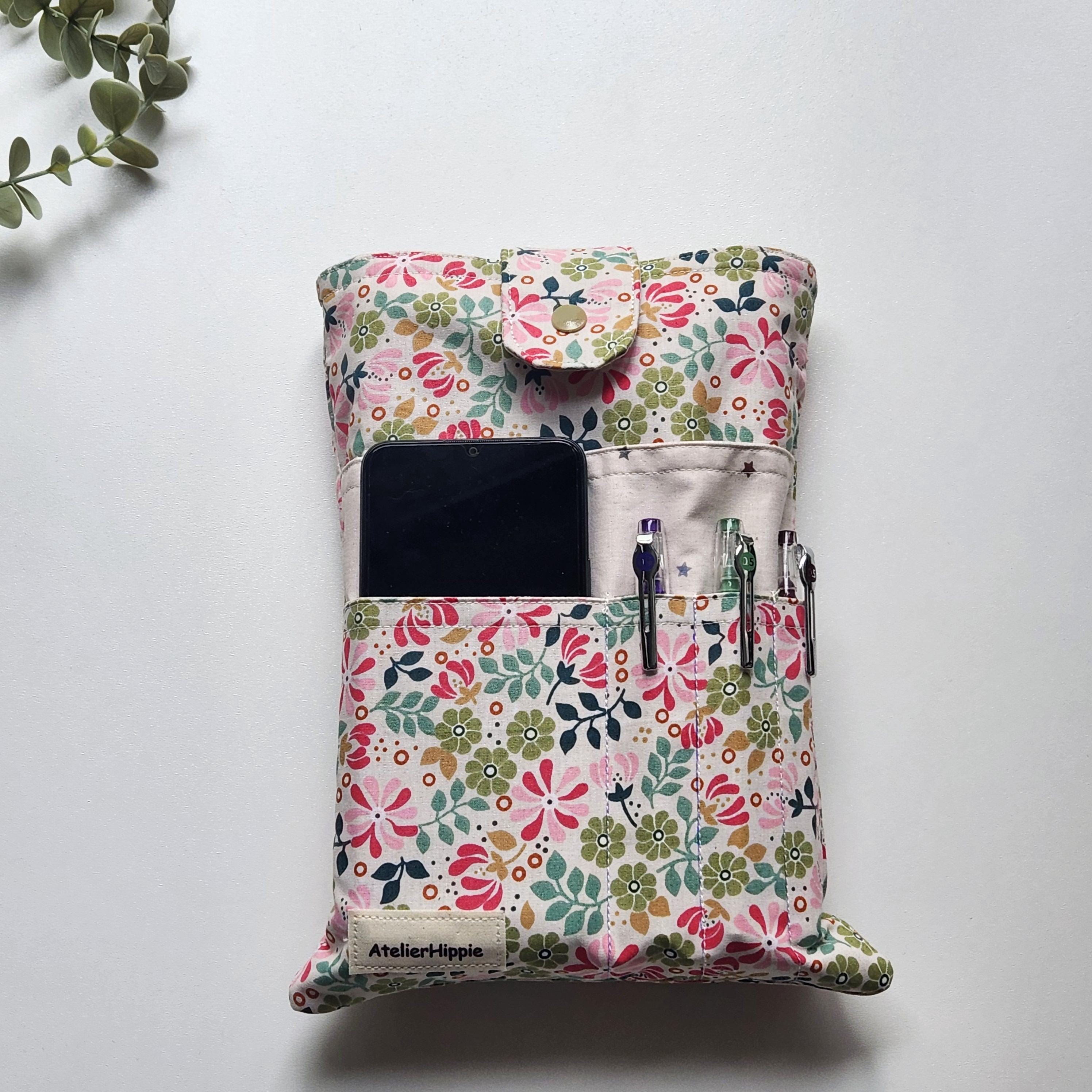 Floral Book Sleeve With Pockets – Padded Cotton Book Cover - Etsy