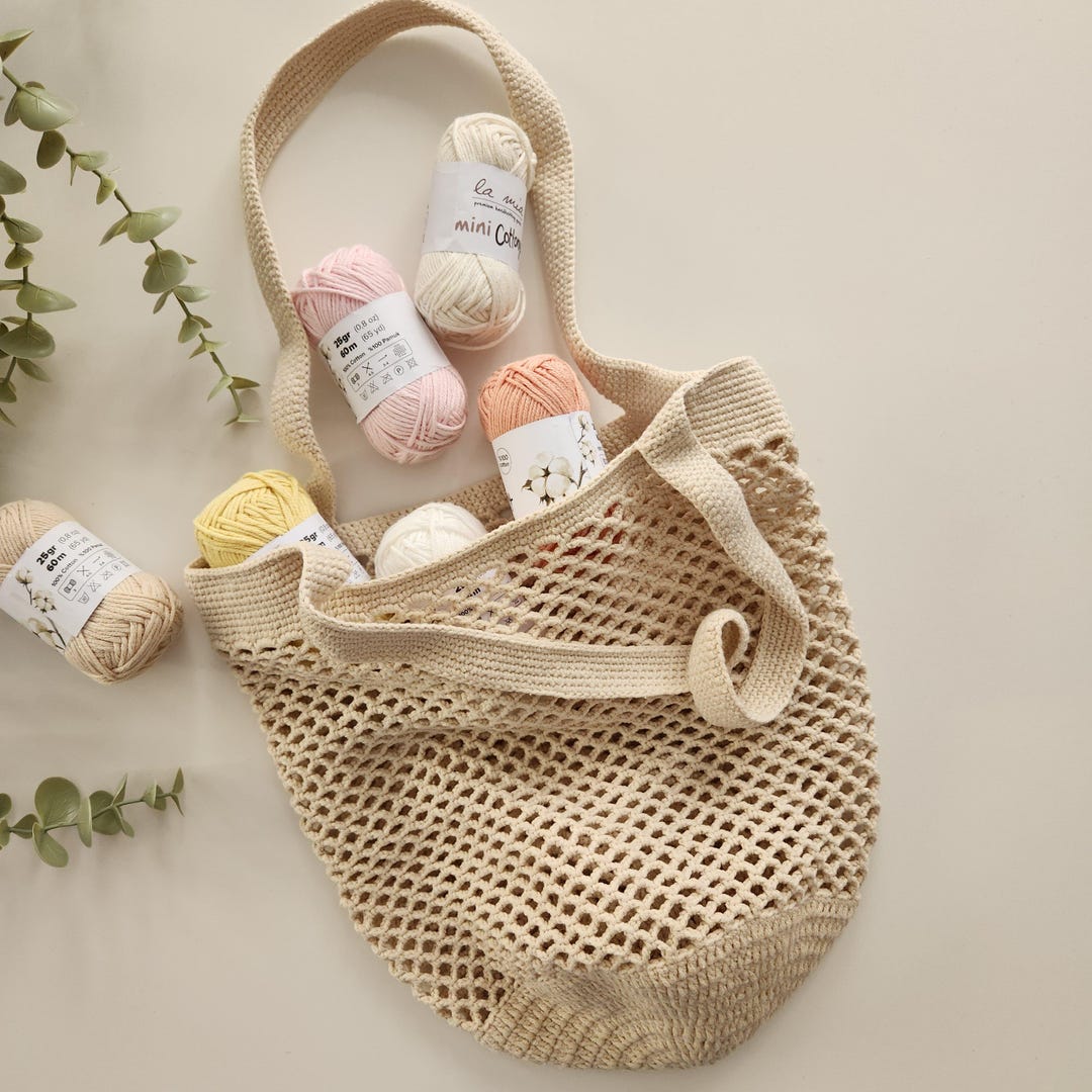 Crochet Market Bag, Fishnet Bag, Farmers Market Bag, Crochet Shopping ...