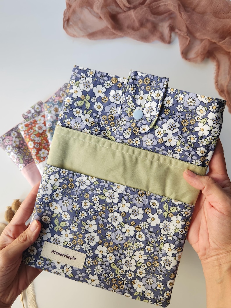 Padded Book Sleeve With Front Pockets: Handmade Book Cover & Journal ...