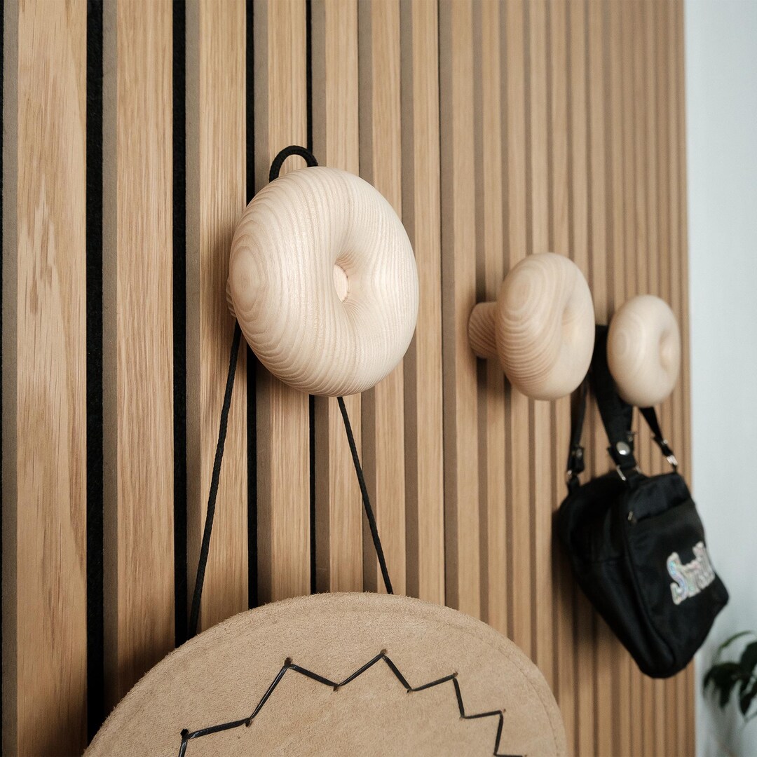 Wooden Decorative Hook Acoustic Panel Hook, Coat Hooks for Acoustic ...