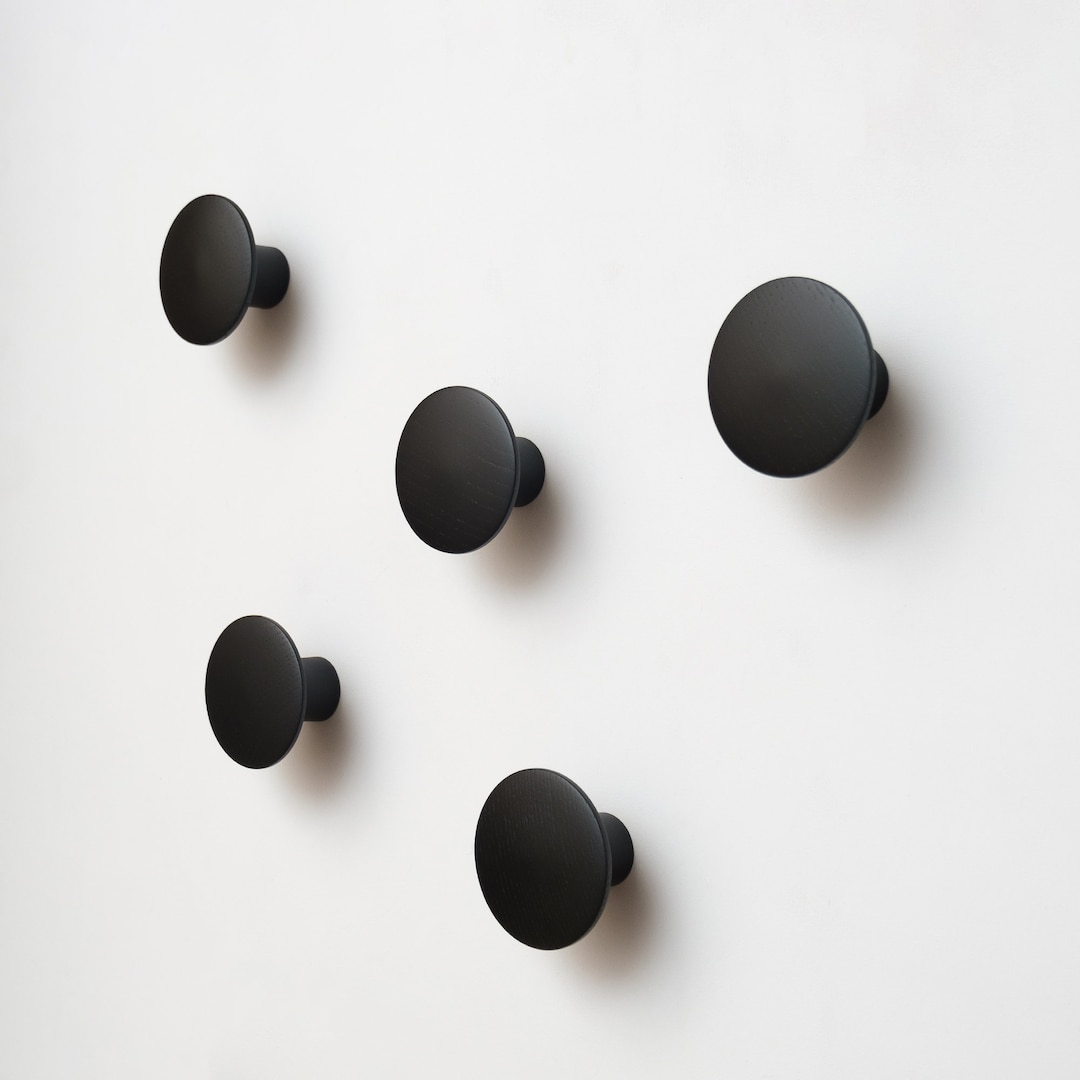 Black Wall Hooks for Entryway, Round Wall Hooks, Black Wall Décor ...