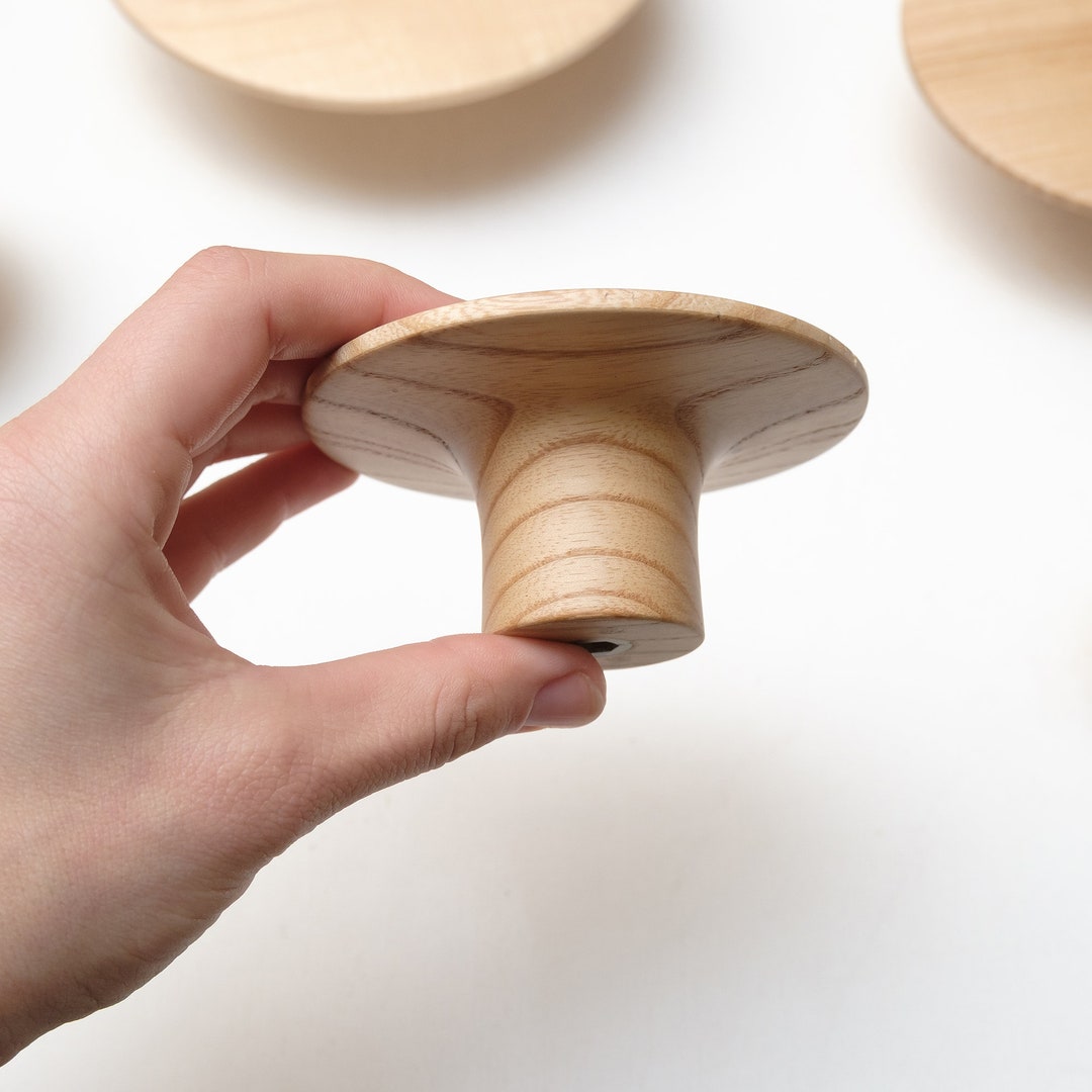 Wooden Wall Hooks Set Ash, Round Coat Hook, Hooks Wall Decor, Clothing ...