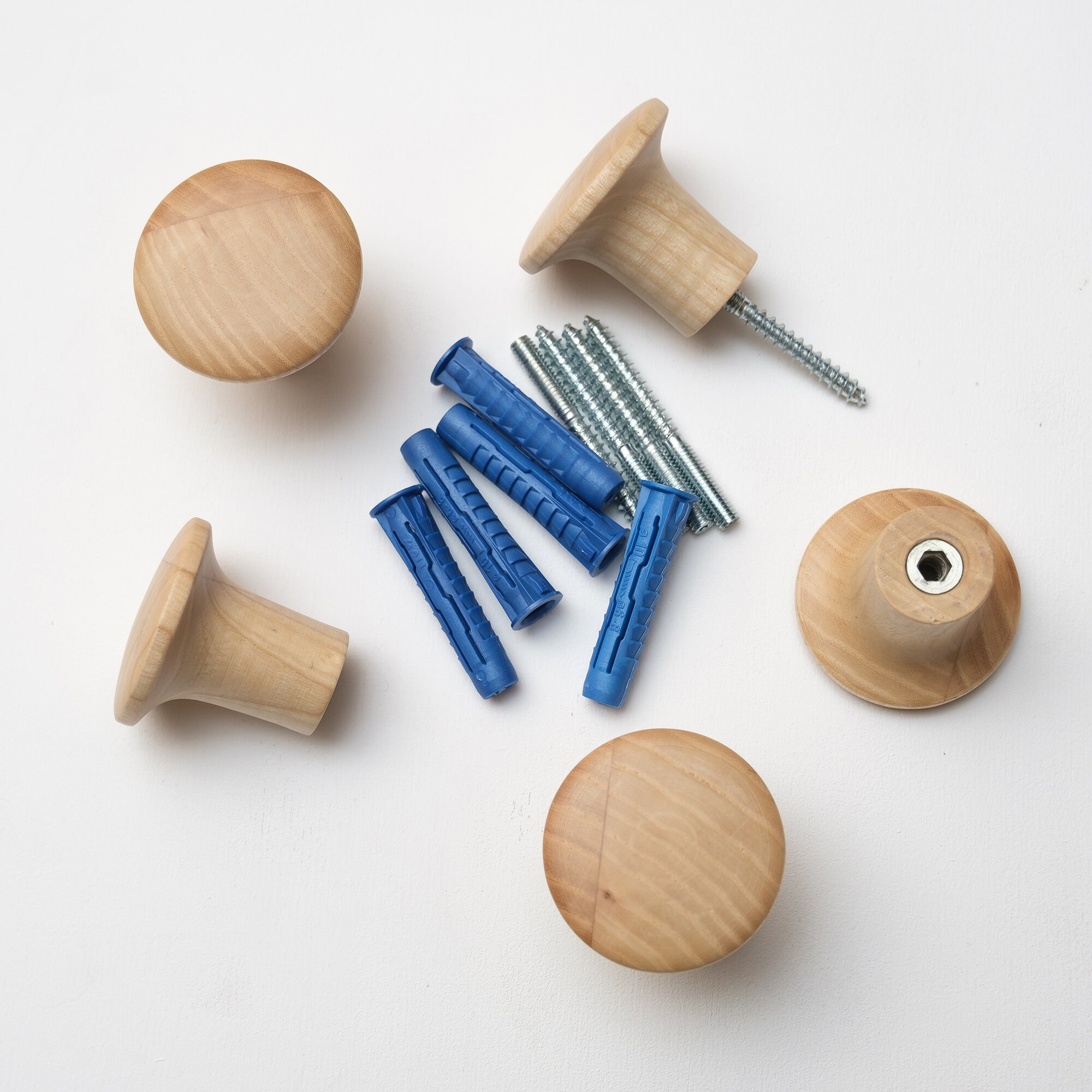 Round Wood Wall Hook Osh Wood Entryway Coat Hooks for Wall Set of ...