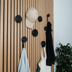 Round Black Acoustic Panel Hooks, Decorative Wall Hanger for Panels ...