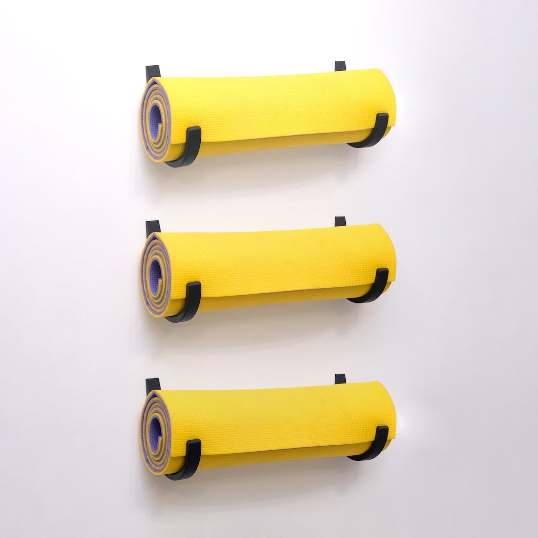 Exercise Mat Wall Mount, Foam Roller and Yoga Mat Rack, Set of 2 ...