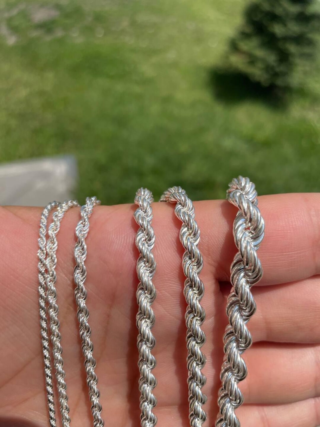 925 Sterling Silver Twisted Rope Chain Necklace, Silver Chain for ...