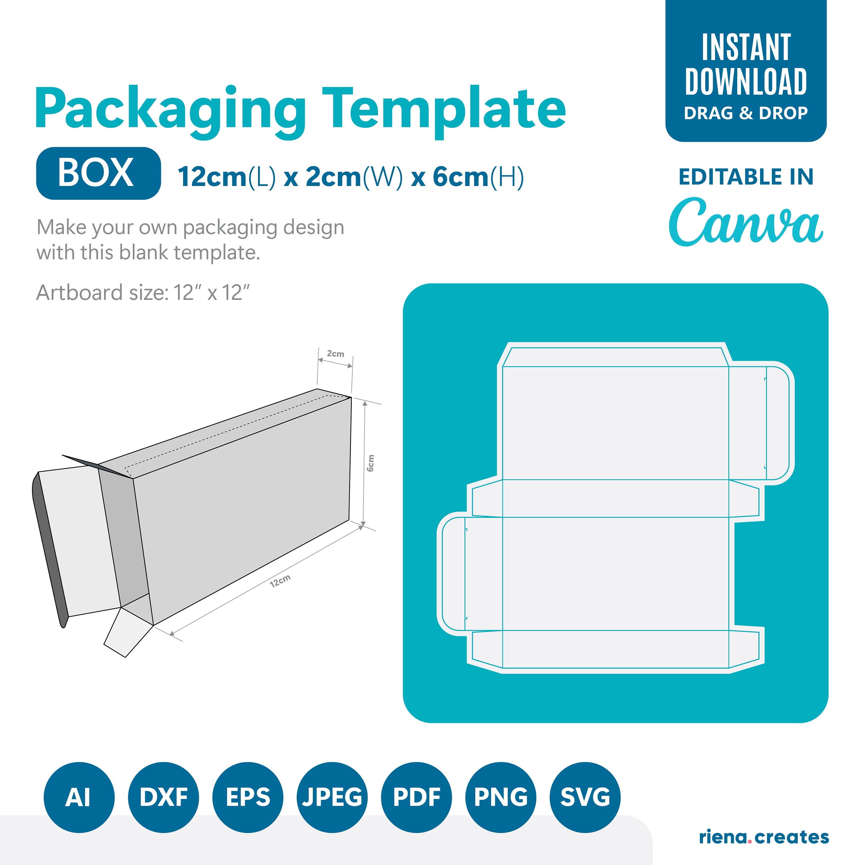 Box Packaging Template Plain Box Die Cut Template Cosmetic Product ...
