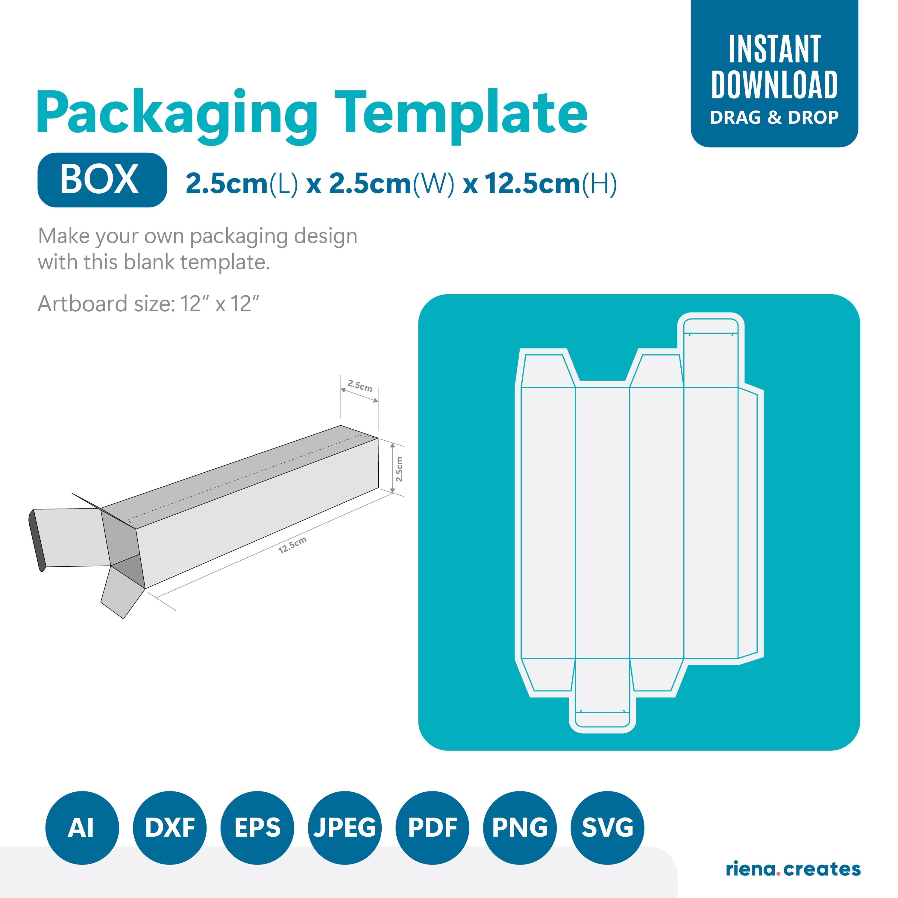 Box Packaging Template | Plain Box Diecut Template | Cosmetic Product ...