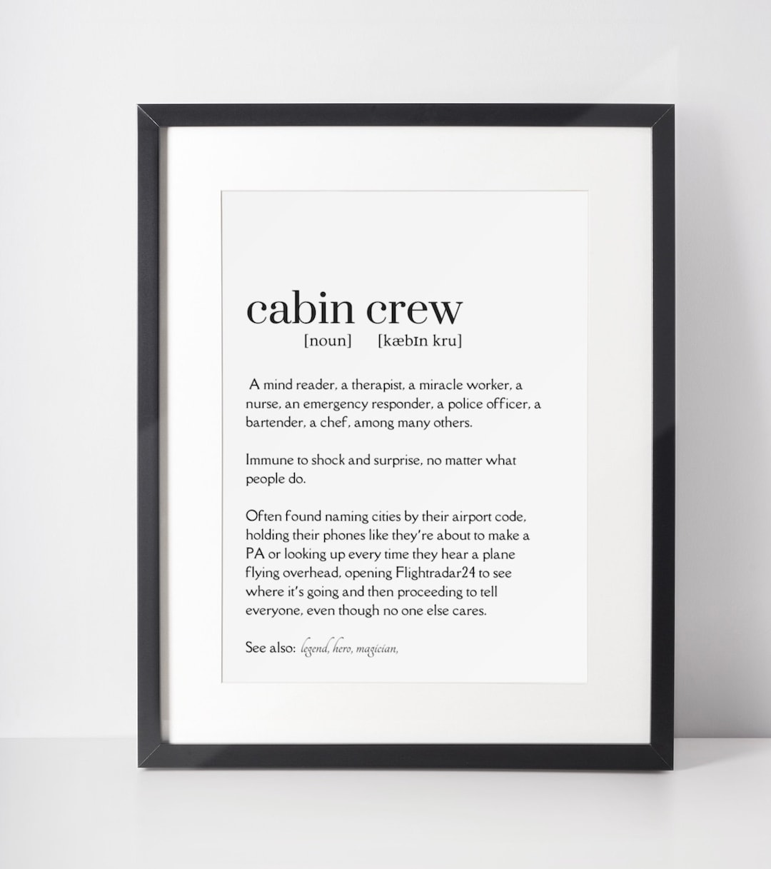 Cabin Crew Funny Definition Print - Etsy