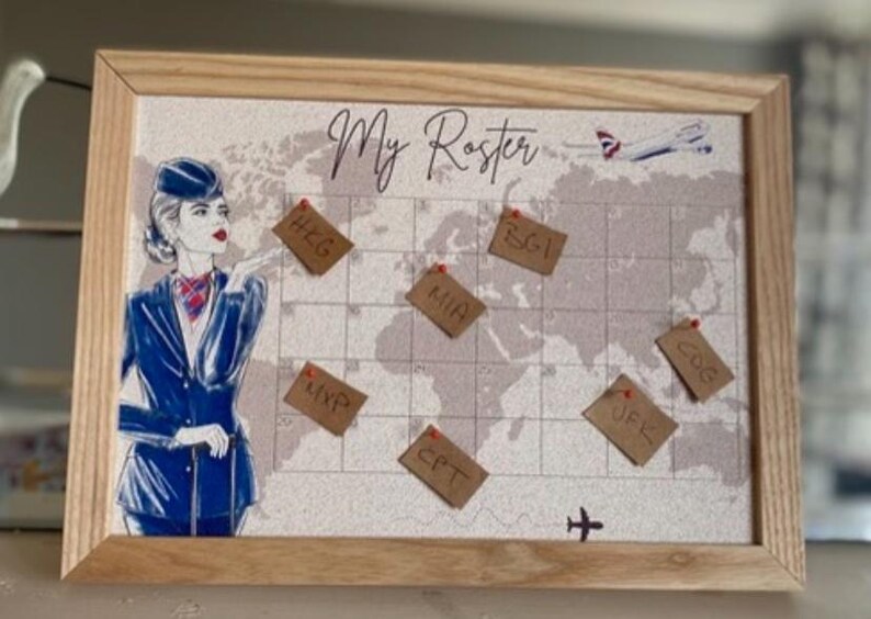 Any Airline Cabin Crew Roster Pin Board Flight Attendant Schedule Cork ...