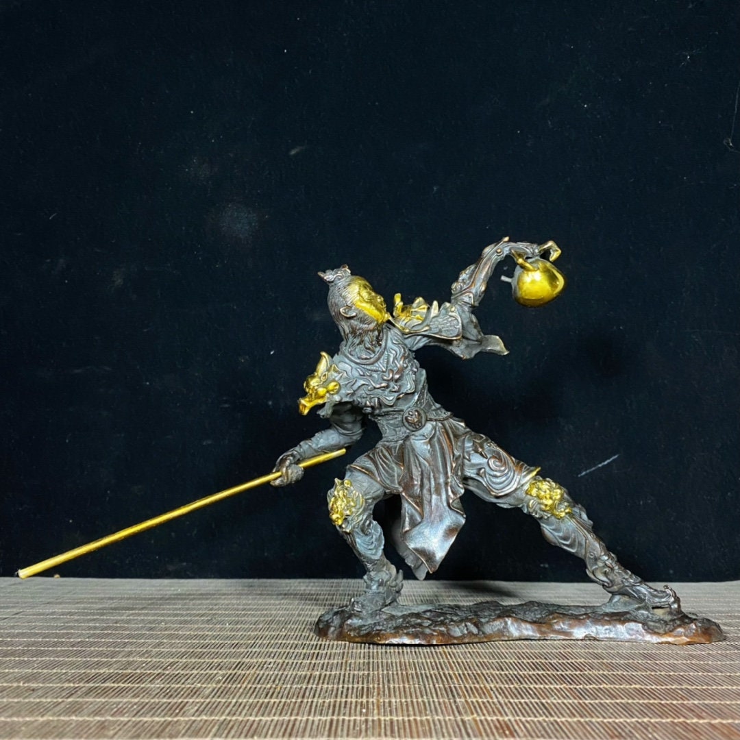 Rare Copper Sun Wukong Statue Desktop Ornament for Home and Office ...