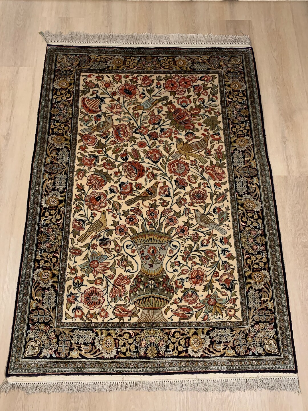 Exquisite Authentic Handknotted Persian Qom Silk Rug - Etsy