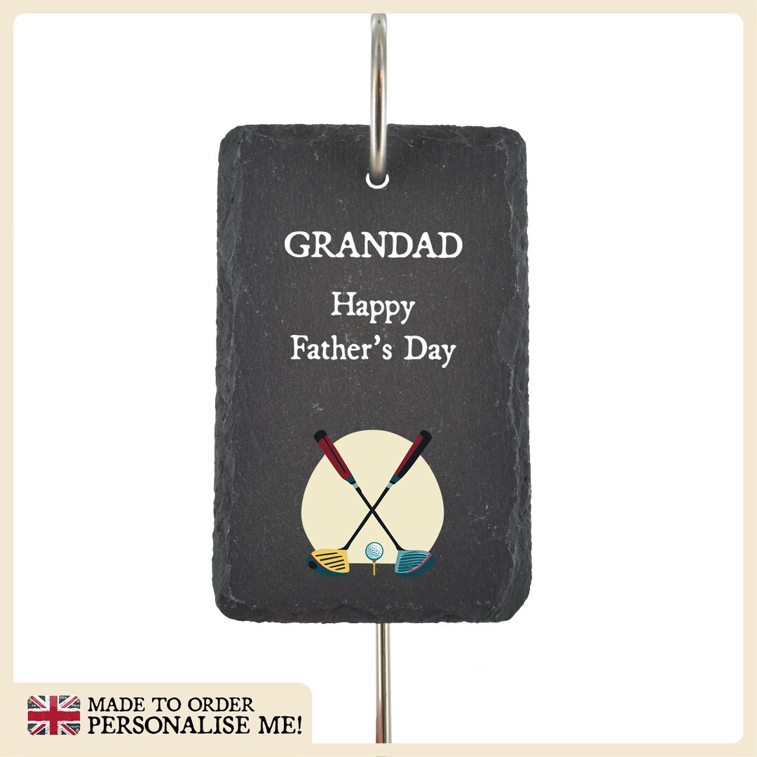 Father's Day Golf Memorial Dad in Heaven Slate Memorial Personalised ...