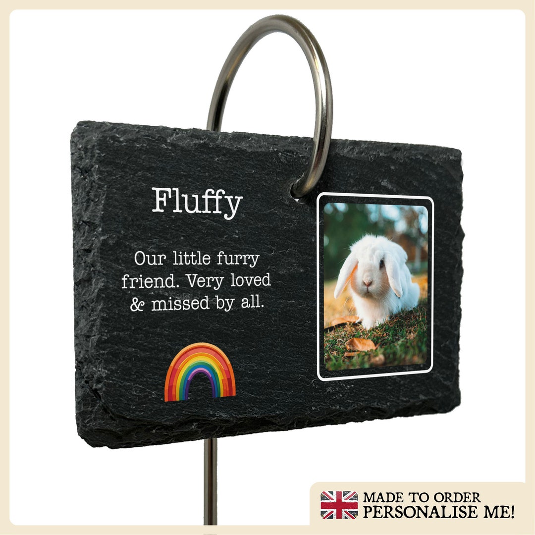 Personalized Rabbit Memorial Stone: Photo Garden Grave Marker - Etsy UK