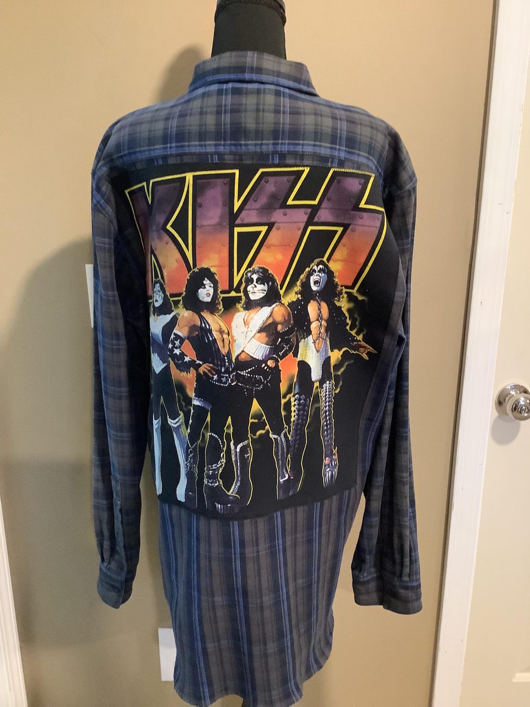 KISS Upcycled Unisex Style Medium Weight North Face Flannel - US Mens ...