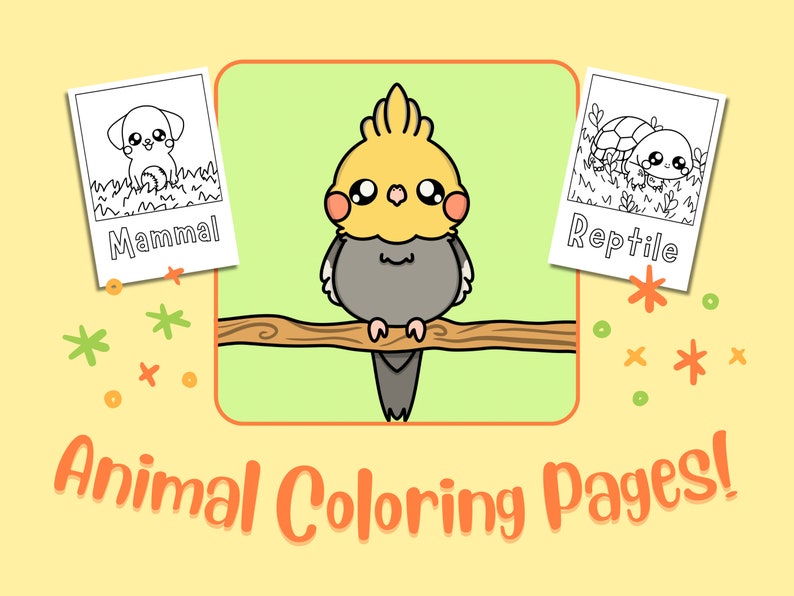 Cute Coloring Pages for Kids Printable Pdfs - Etsy