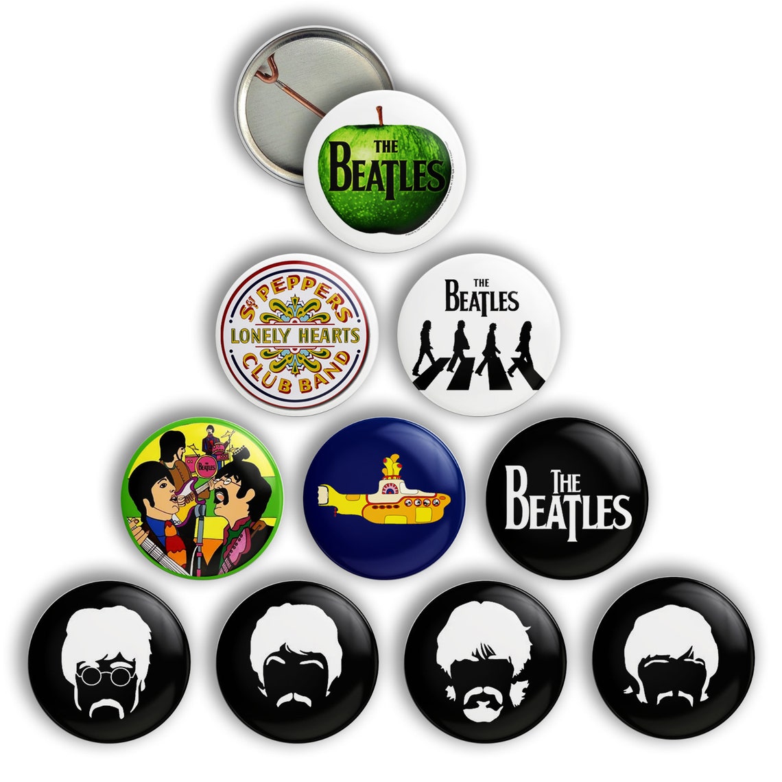 The Beatles PIN/BUTTON SET, Collectible Merchandise Memorabilia Pinback ...