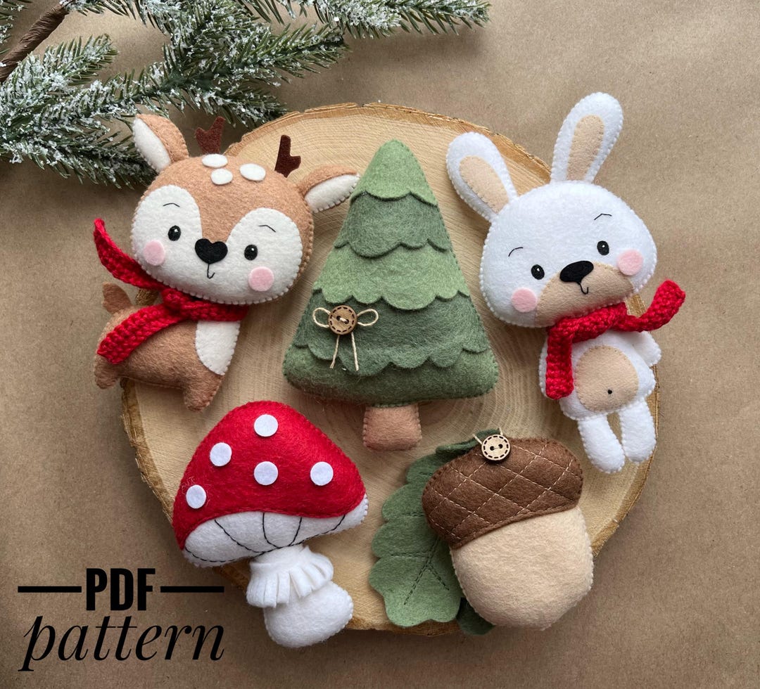 Christmas Toys Pattern Felt Pattern DIY Christmas Bunny Toy Pdf Pattern ...