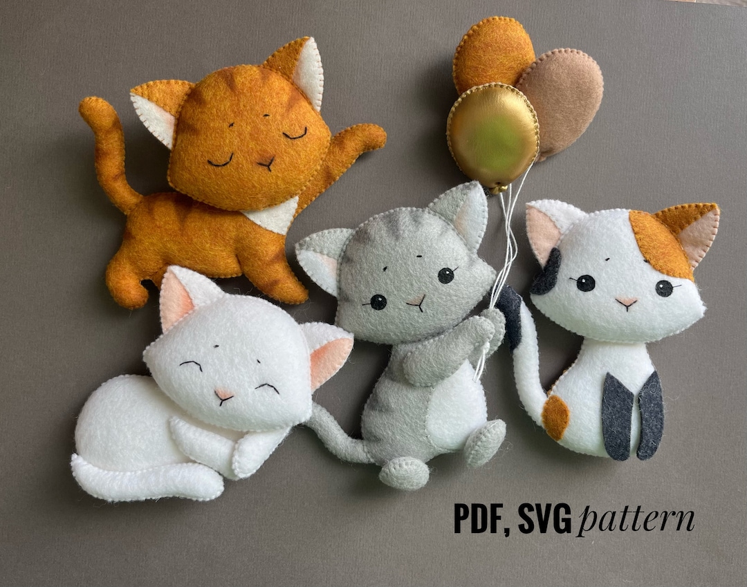 Kitten Felt Pattern DIY Cats Toy Pdf Pattern - Etsy