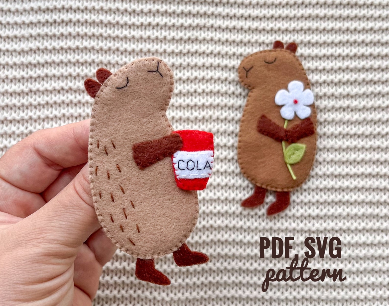 PDF DIY Tutorial Felt Capybara Brooch - Etsy