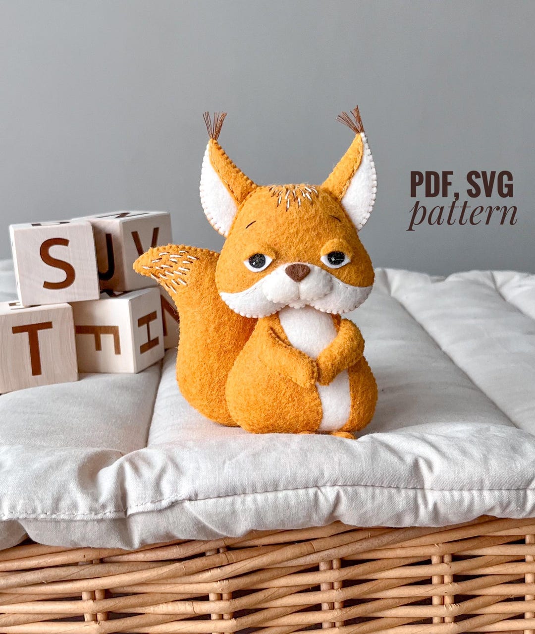 Squirrel Felt Pattern DIY Forest Animal Toy Pdf Pattern Squirrel Sewing ...