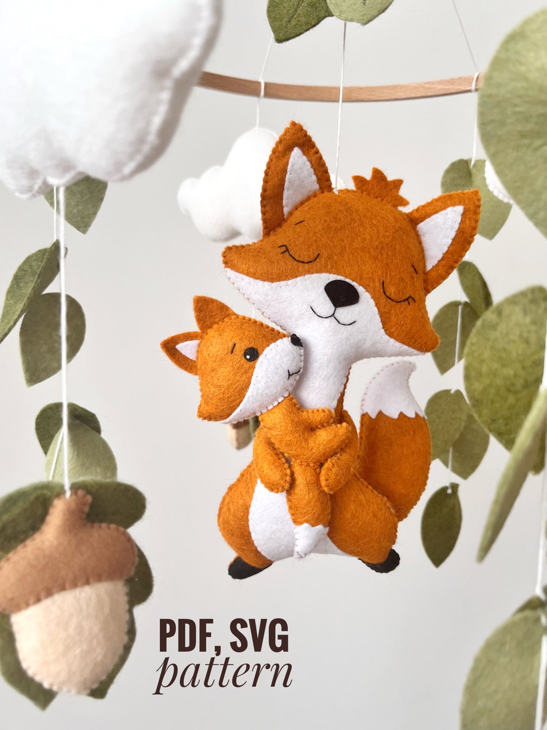 Fox Mom and Baby Felt Pattern DIY Fox Toy Pdf Pattern - Etsy