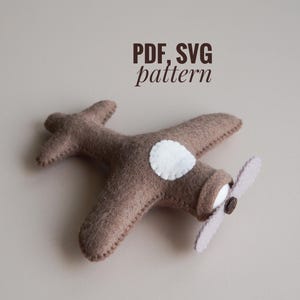 Airplane Felt Pattern DIY Plane Toy Pdf Pattern Airplane Sewing Pattern ...