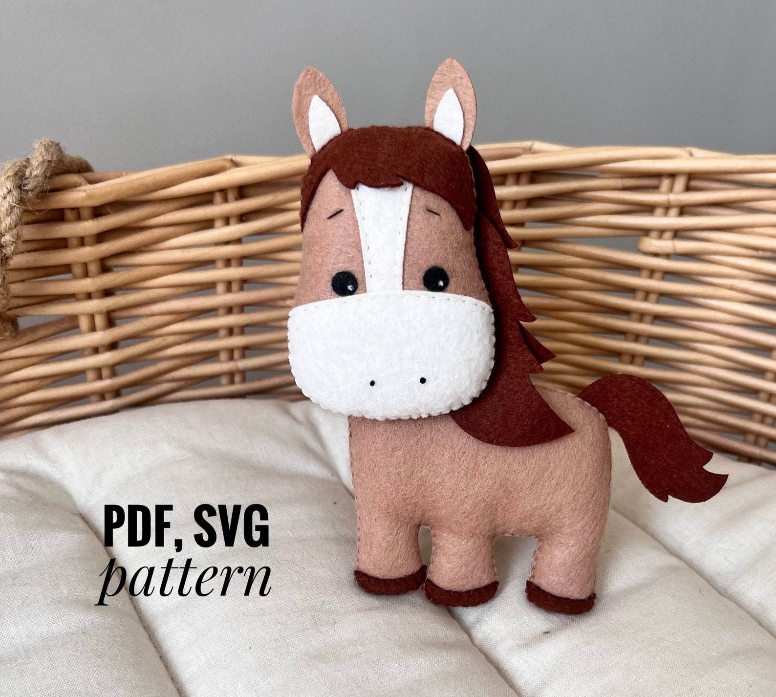Horse Felt Pattern DIY Farm Animal Toy Pdf Pattern - Etsy
