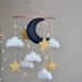 Moon Baby Mobile Crib Mobile With Moon, Stars and Clouds Felt Mobile ...