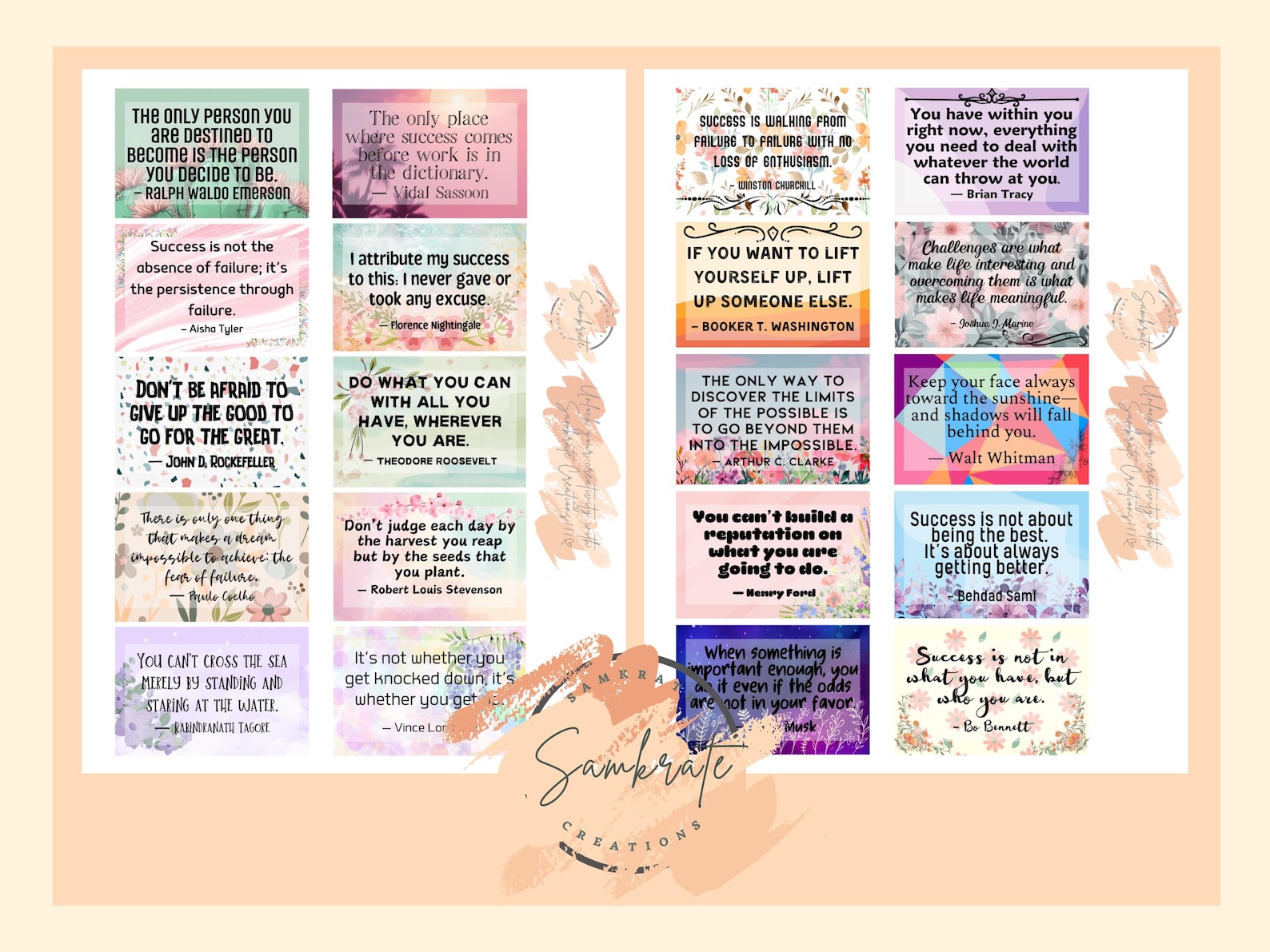 Printable Inspirational Quotes Cards, Collage Ephemera, Quotes From ...