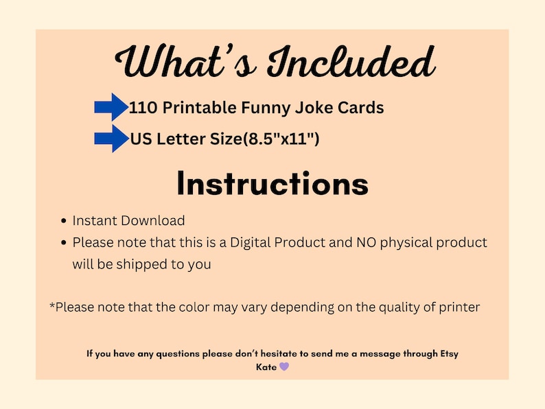 110 Funny Joke Cards: Printable Encouragement Cards (digital Download ...