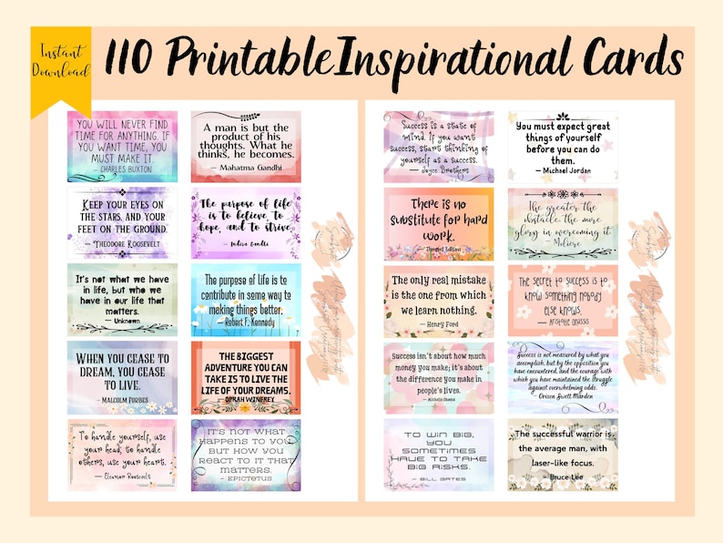 Printable Inspirational Quotes Cards, Collage Ephemera, Quotes From ...