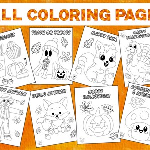 Autumn Coloring Pages, Fall Coloring Pages for Kids Bundle Fall ...